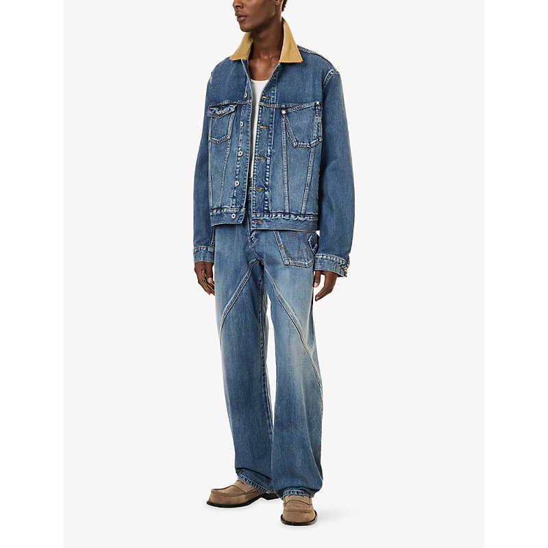 JW ANDERSON JW Anderson Corduroy Collar Boxy-Fit Denim Jacket